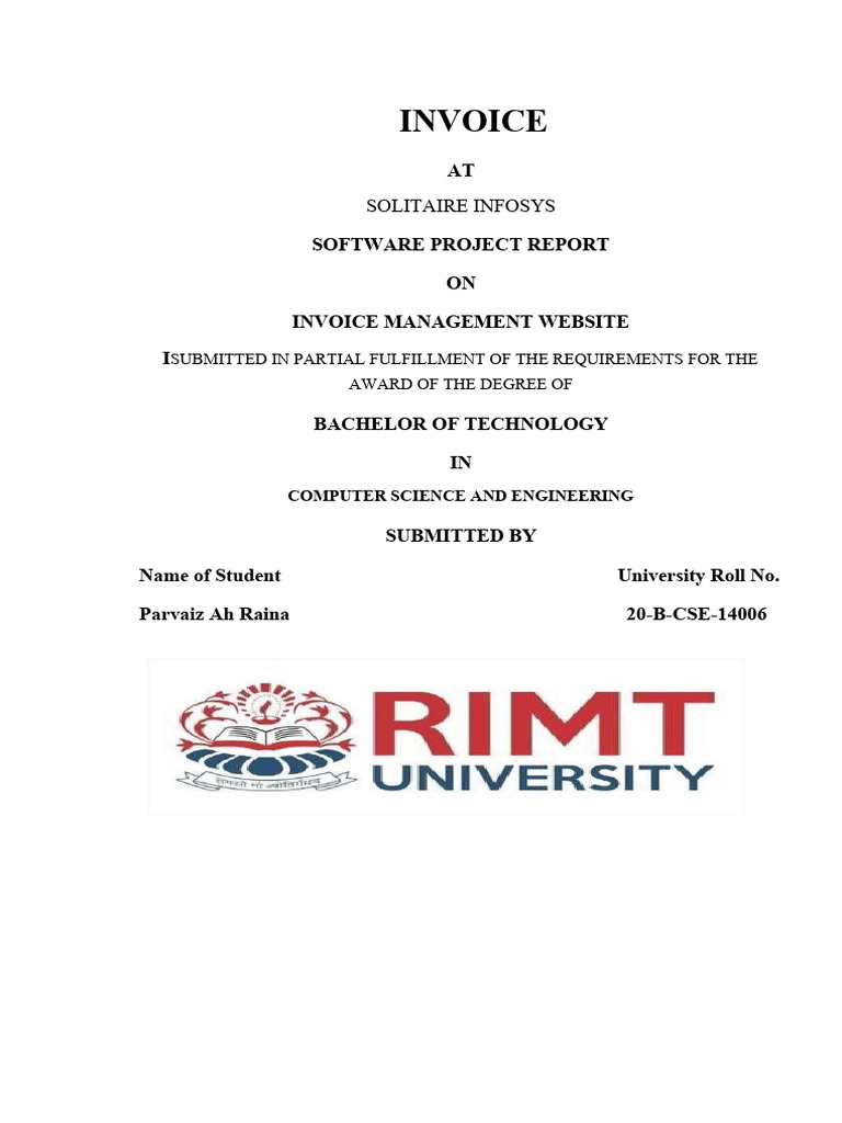 Software Proj Invoice | PDF | World Wide Web | Internet & Web