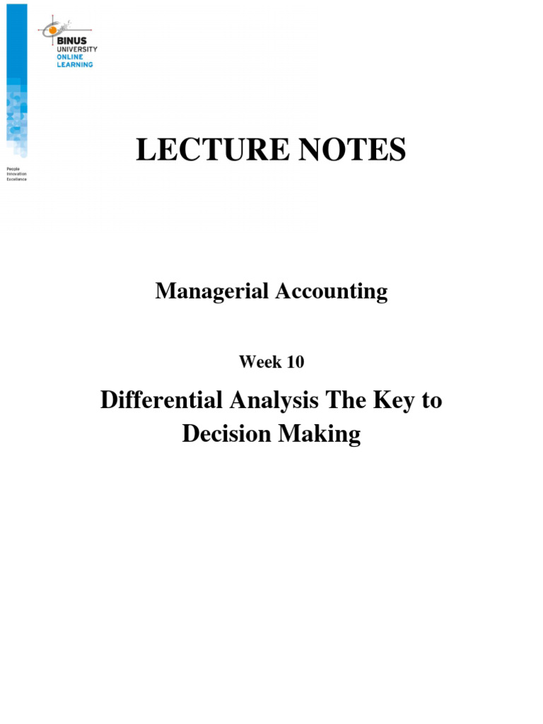 LN10-Differential Analysis The Key To Decision Making | PDF