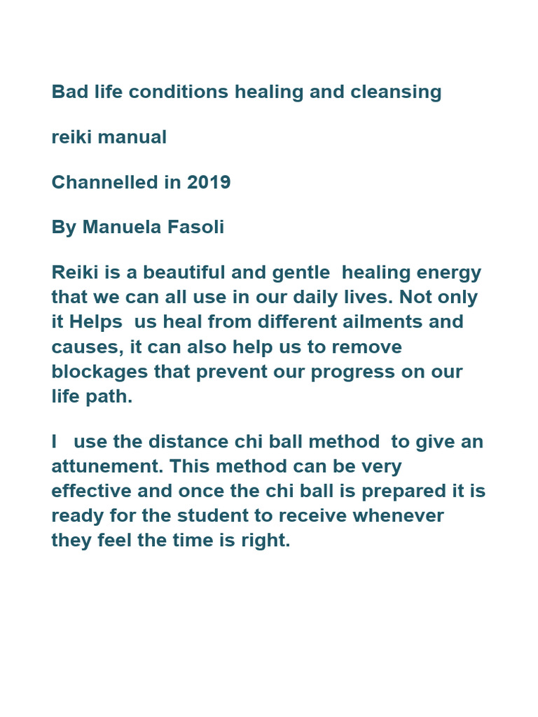 Reiki for Healing Bad Life Conditions | PDF