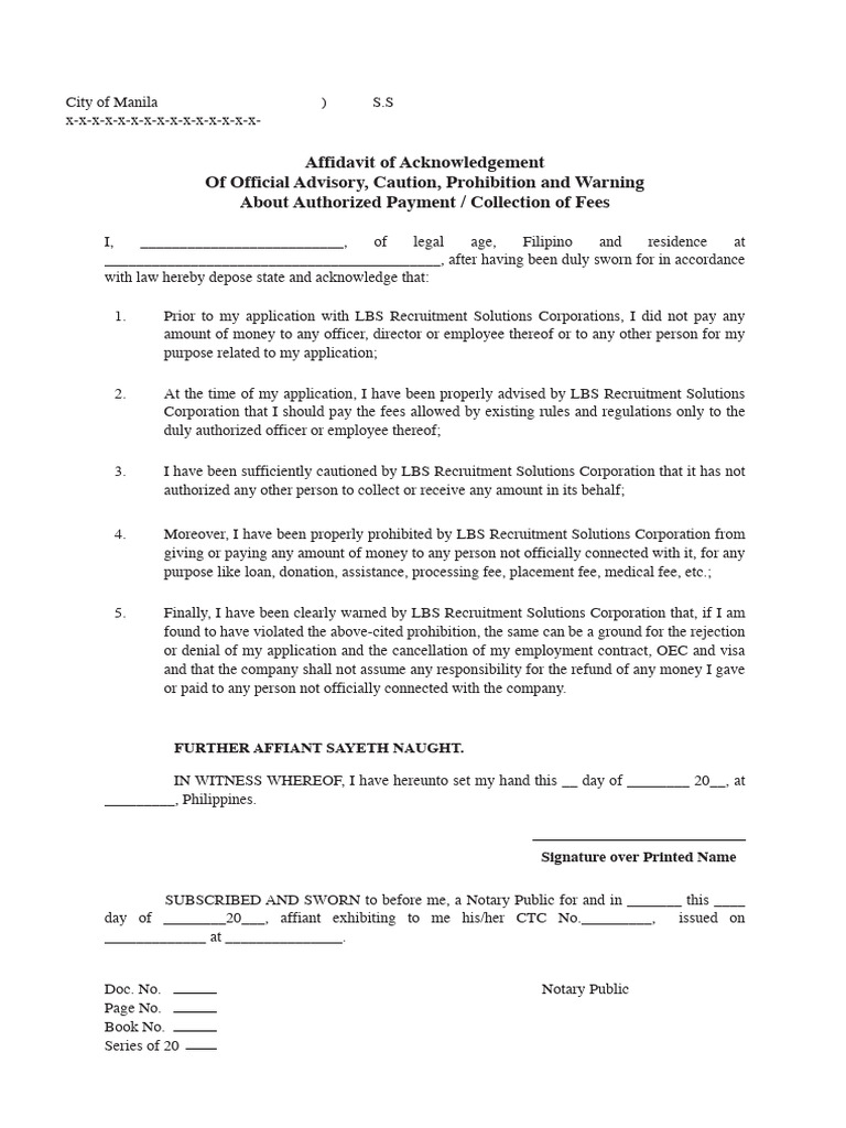 Affidavits For First Timer | PDF | Affidavit