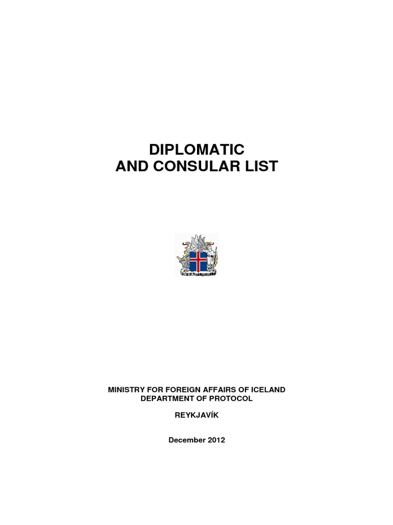 Diplomatic List December 2012 | PDF | Diplomatic Rank | Diplomatic Mission