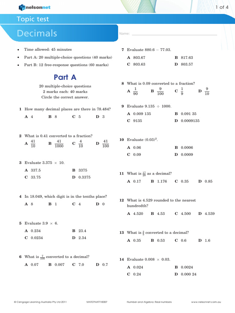 Decimals Extra | PDF | Elementary Mathematics | Lexicology