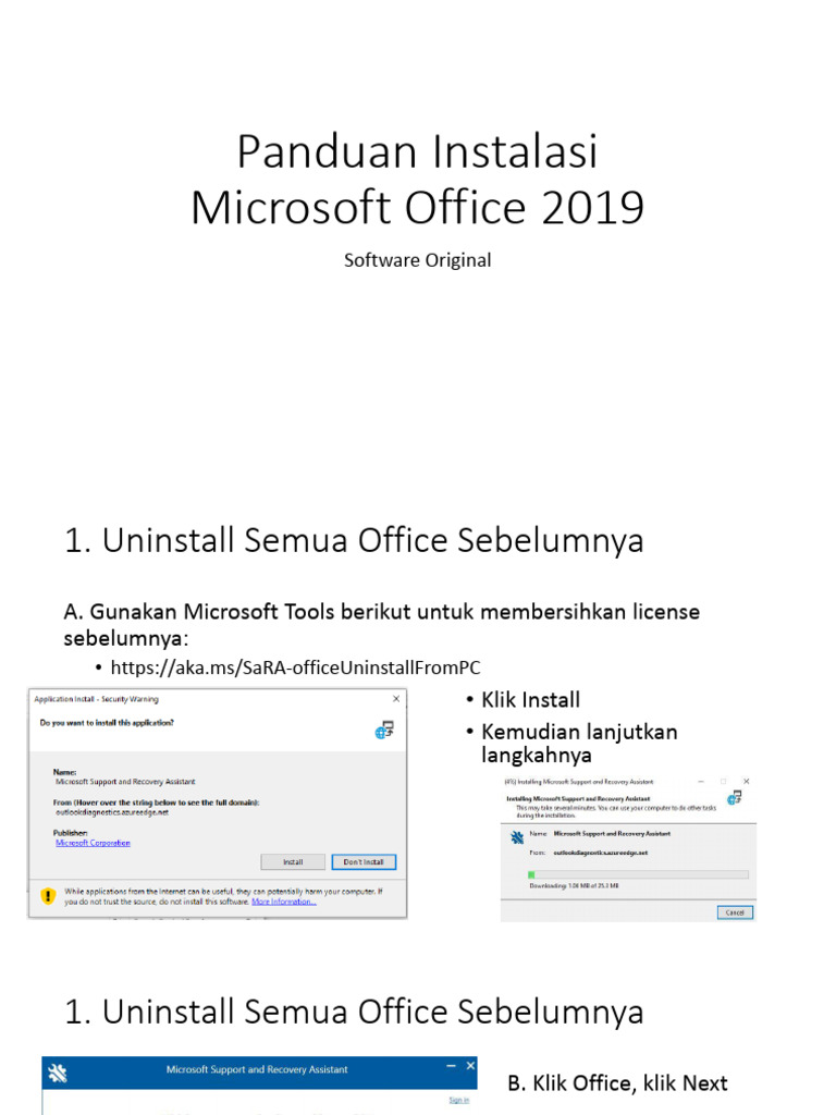 Panduan Instalasi Office 2019 1 | PDF