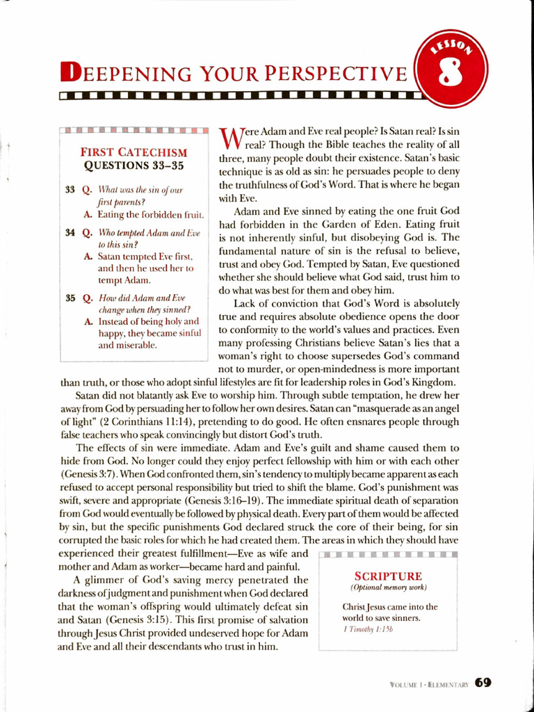 Children’s Catechism Lesson 8 | PDF