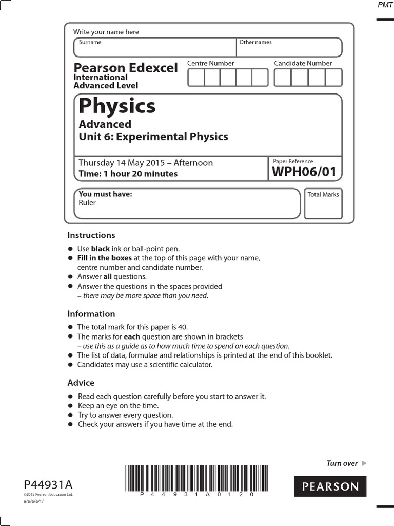 June 2015 (IAL) QP - Unit 6 Edexcel Physics A-Level | PDF | Electrical ... June 2015 (IAL) QP - Unit 6 Edexcel Physics A-Level | PDF | Electrical ...