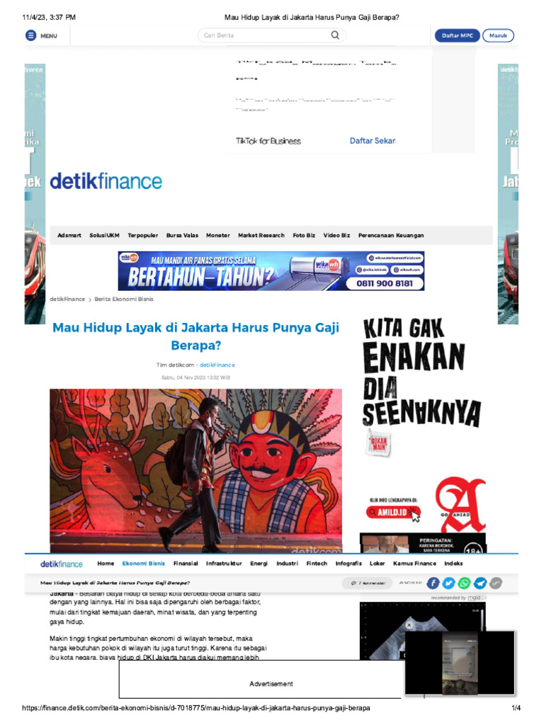 Mau Hidup Layak Di Jakarta Harus Punya Gaji Berapa | PDF