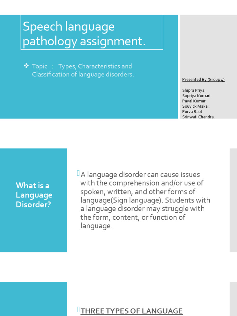 Types and Characteristics of Language Disorders | PDF | Aphasia | Speech