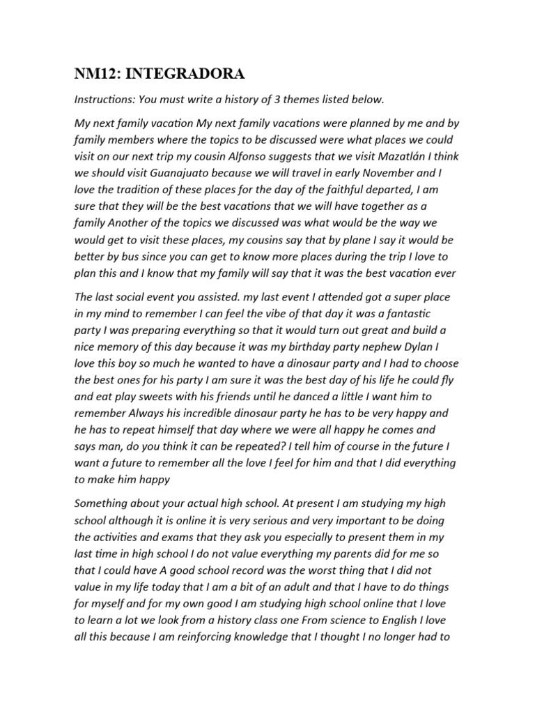 NM12 INTEGRADORA Ingles Avanzado | PDF