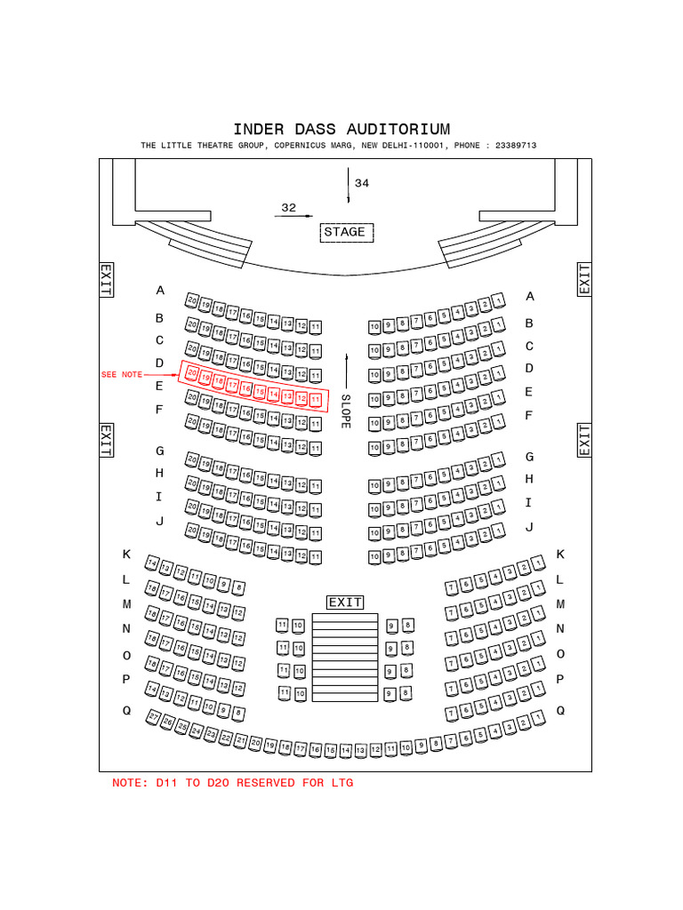 Auditorium Seating Plan | PDF