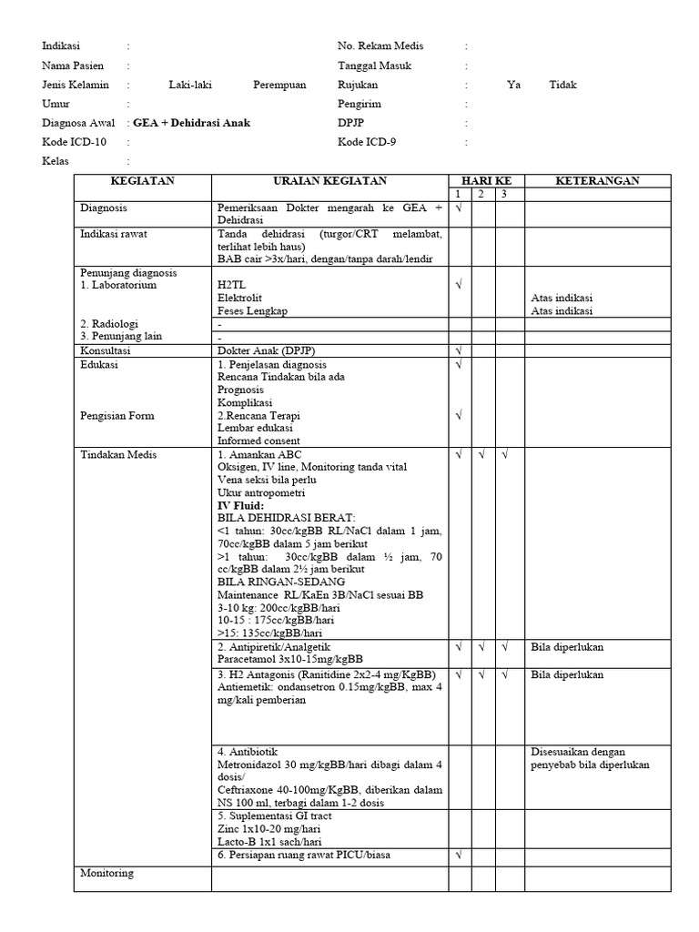 CP GEA Dehidrasi Anak | PDF