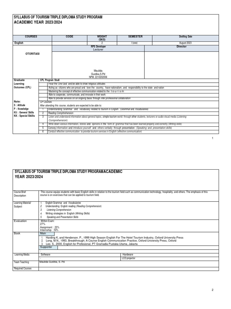 Syllabus Design For Esp Academic | PDF | Teachers | Reading Comprehension