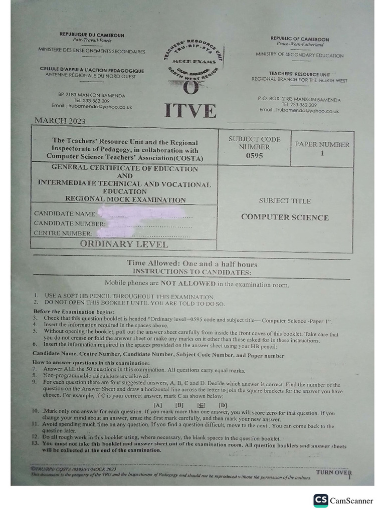 NW Mock OL CSC P1 2023 | PDF