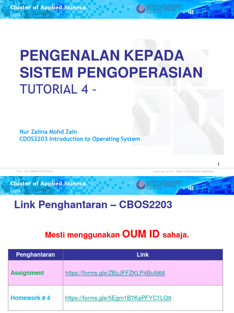 CBOS2203 (T4) Sistem Pengoperasian | PDF