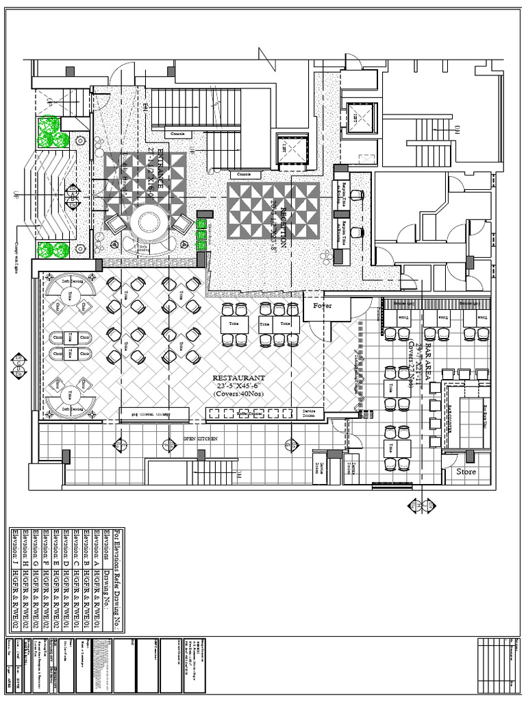 Restaurant Layout Plan with Reception | PDF | Buildings And Structures