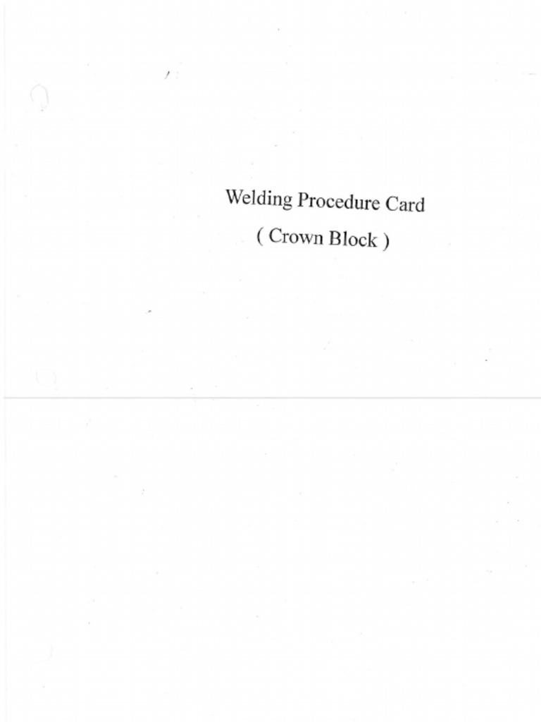 2.6 Welding Procedure Card | PDF