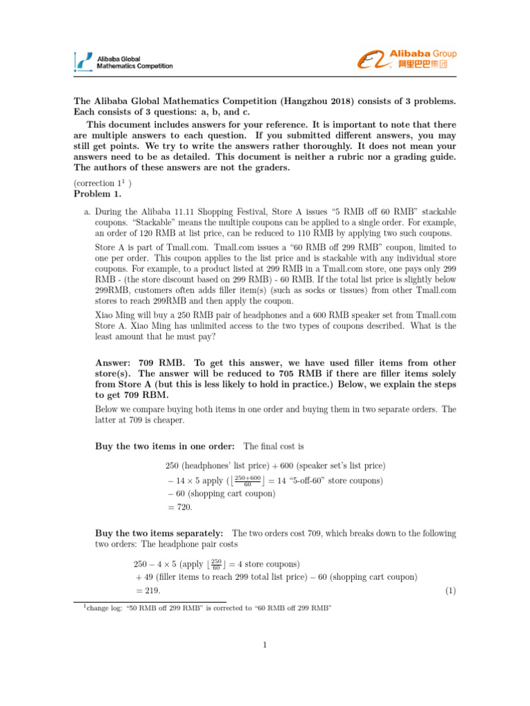 Ali Math Competition 3 English Reference Solutions | PDF | Matrix ...