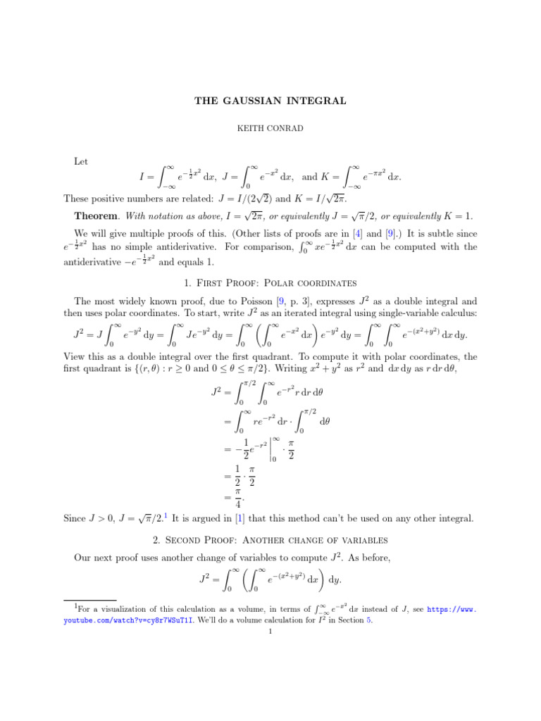 Gaussian Integral | PDF