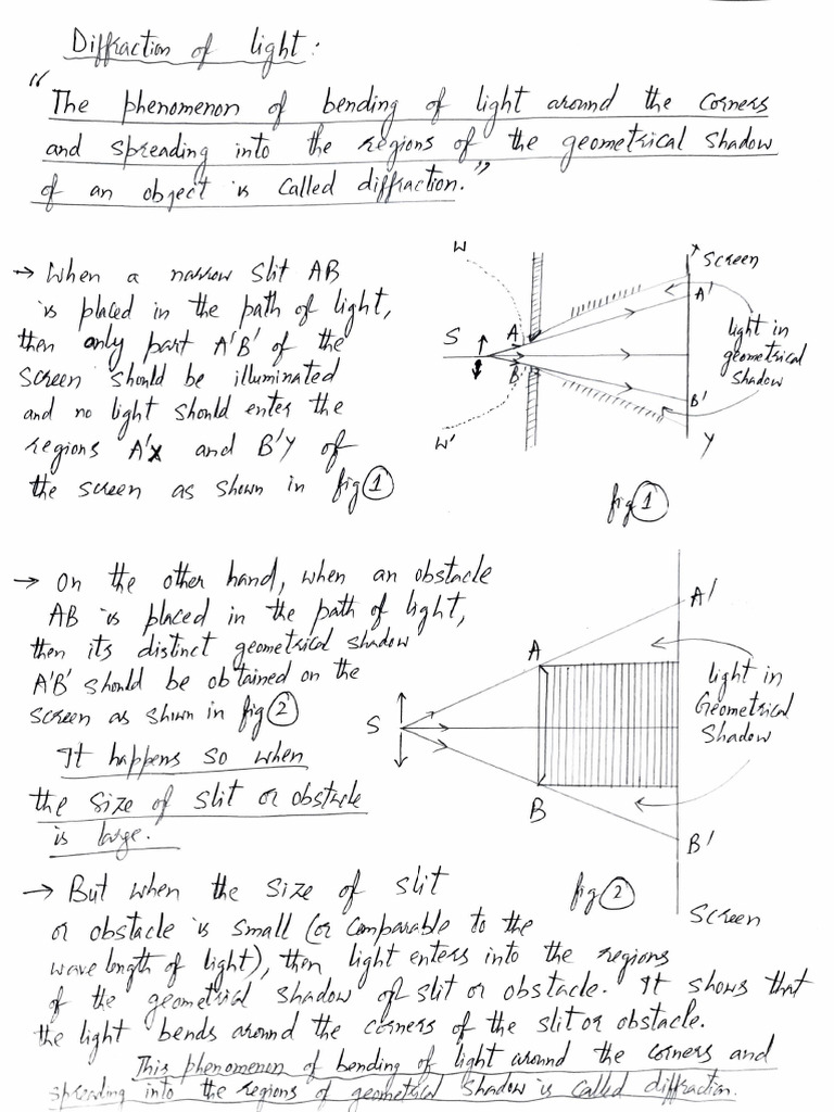 Diffraction of Light | PDF | Science & Mathematics