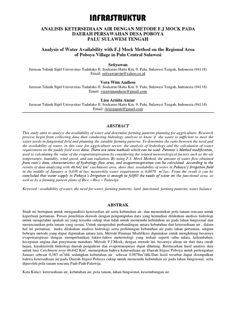 Analisis Ketersediaan Air Dengan Metode d9375454 | PDF | Sains & Matematika