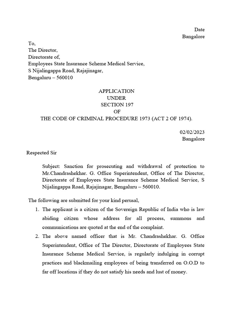 197 Application Chandrashekariah | PDF | Government | Crimes