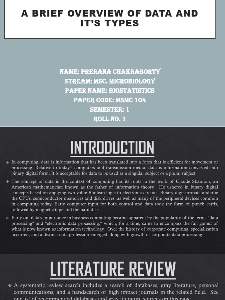 Biostatistics Data And Its Types Pdf Statistics Level Of