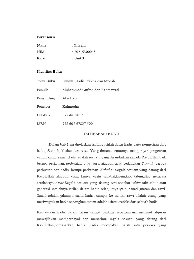 Ulumul Hadis Praktis Dan Mudah | PDF