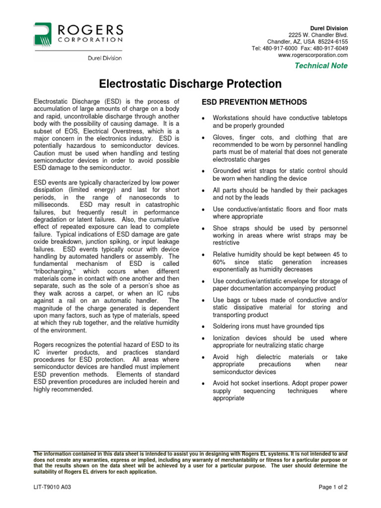 Electrostatic Discharge Protection | PDF | Electrostatic Discharge | Electricity