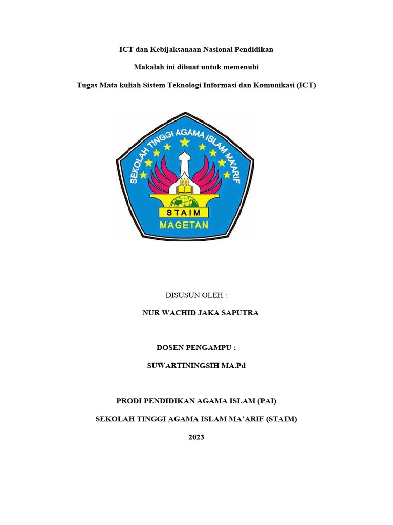 Makalah Teknologi Informasi Dan Komunikasi (ICT) JAKA | PDF