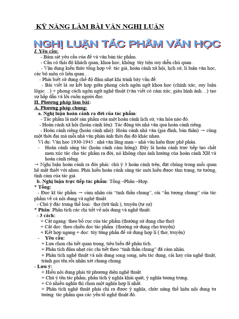 Ki Ngang Lam Bai Nghi Luan Van Hoc | PDF