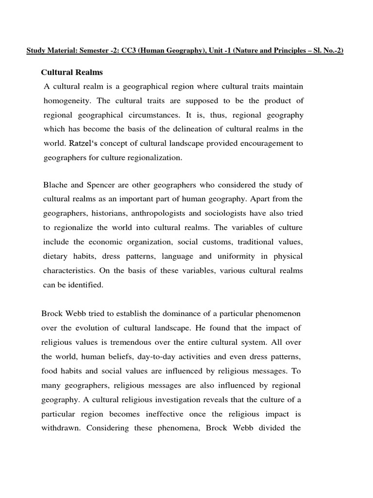 Geo-Major Cultural Realms of The World | PDF | Cultural Globalization ...