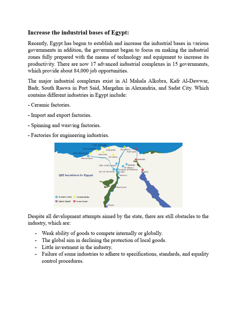 Advancing Egypt's Industrial Sector | PDF
