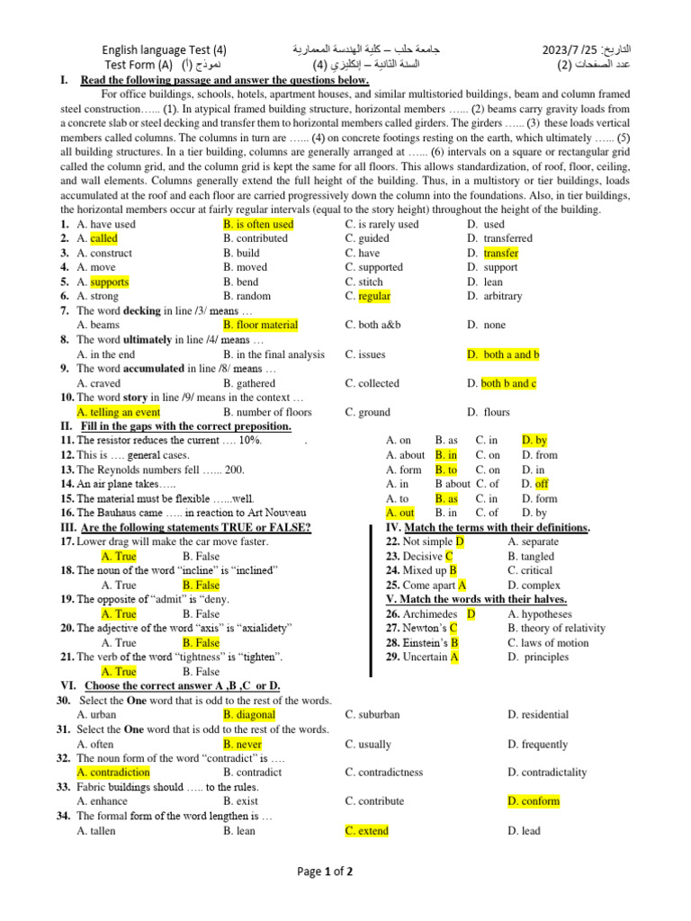Emailing Exam Questions - Four A - An | PDF | Column | Beam (Structure)