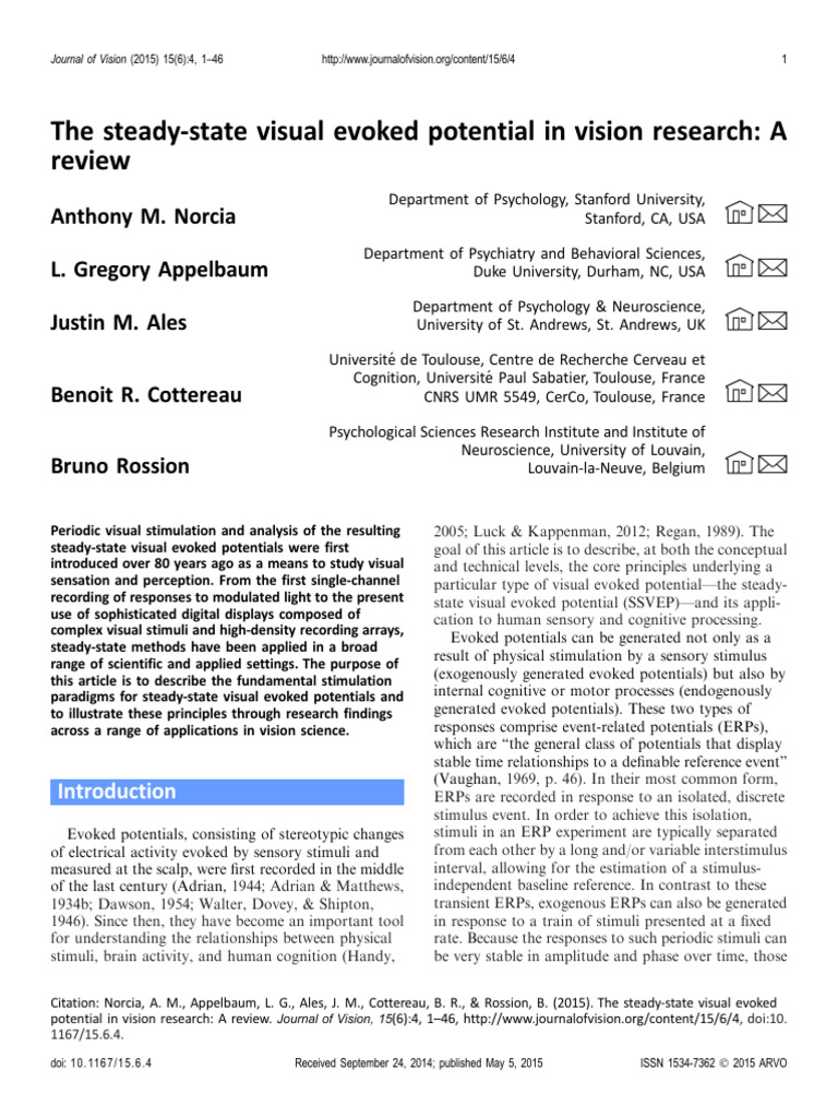 The Steady-State Visual Evoked Potential in Vision Research A Review | PDF | Contrast (Vision ...