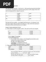 Class Ix - English - Subject Verb Concord Notes | PDF | Plural | Verb