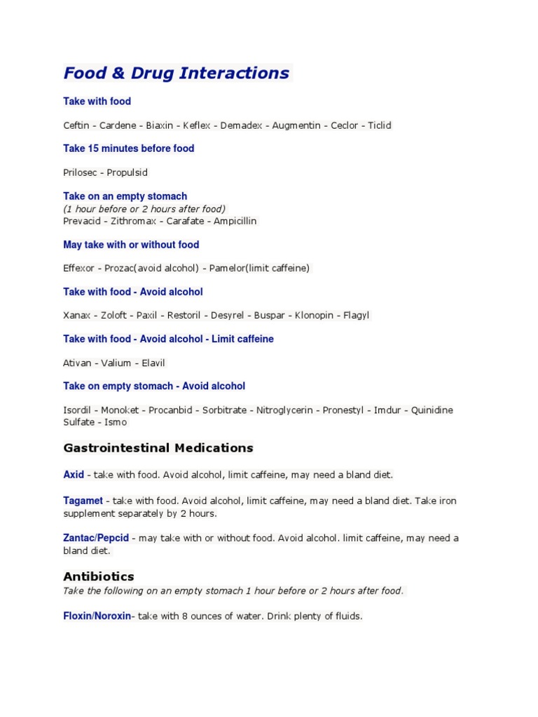 Food and Drug Interactions | PDF | Potassium | Diet & Nutrition