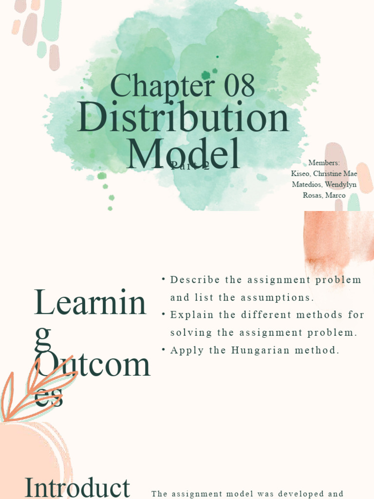 Chapter 8 Part 2 Distribution Model | PDF | Matrix (Mathematics ...