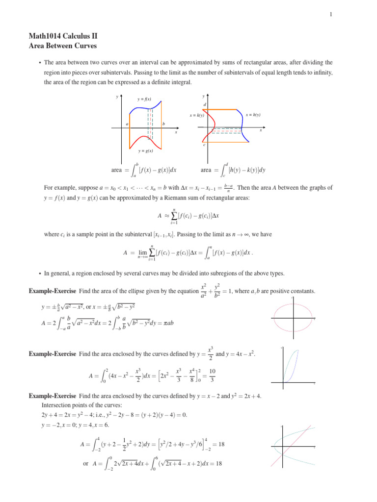 Week 1 Areas | PDF | Integral | Geometry