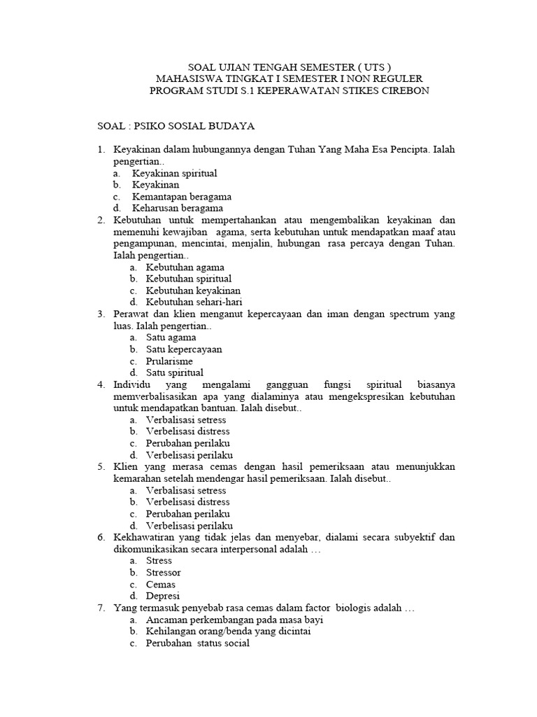 Soal Psiko Sosial | PDF