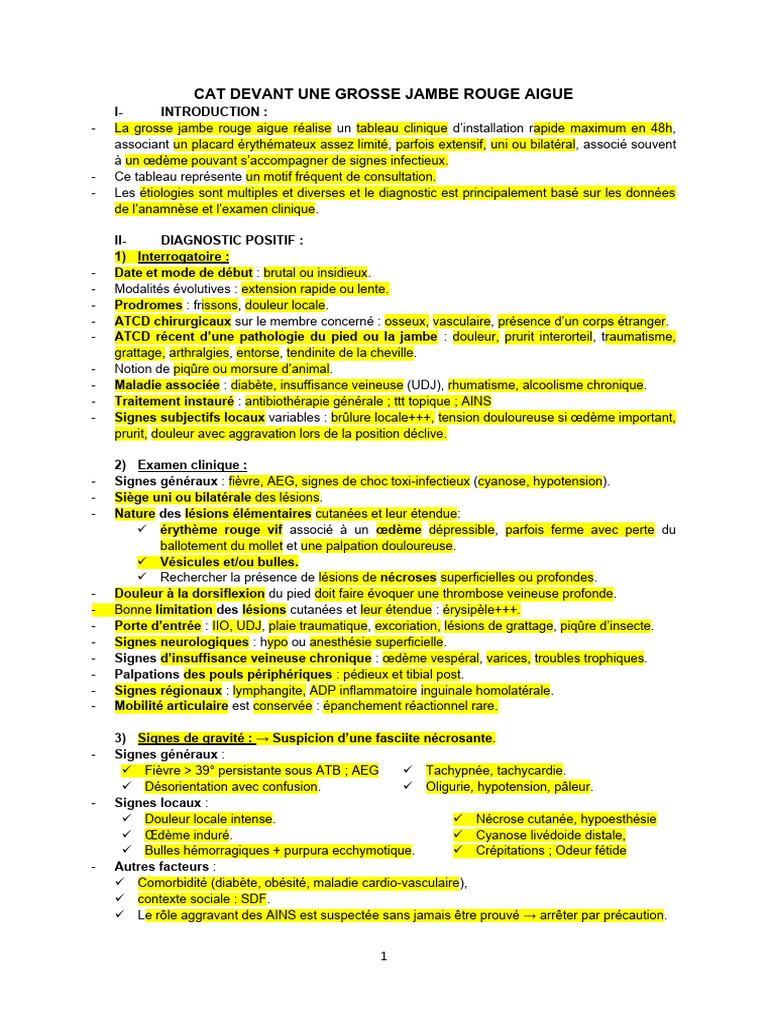 Cat Grosse Jambe | PDF | Causes de décès | Médecine