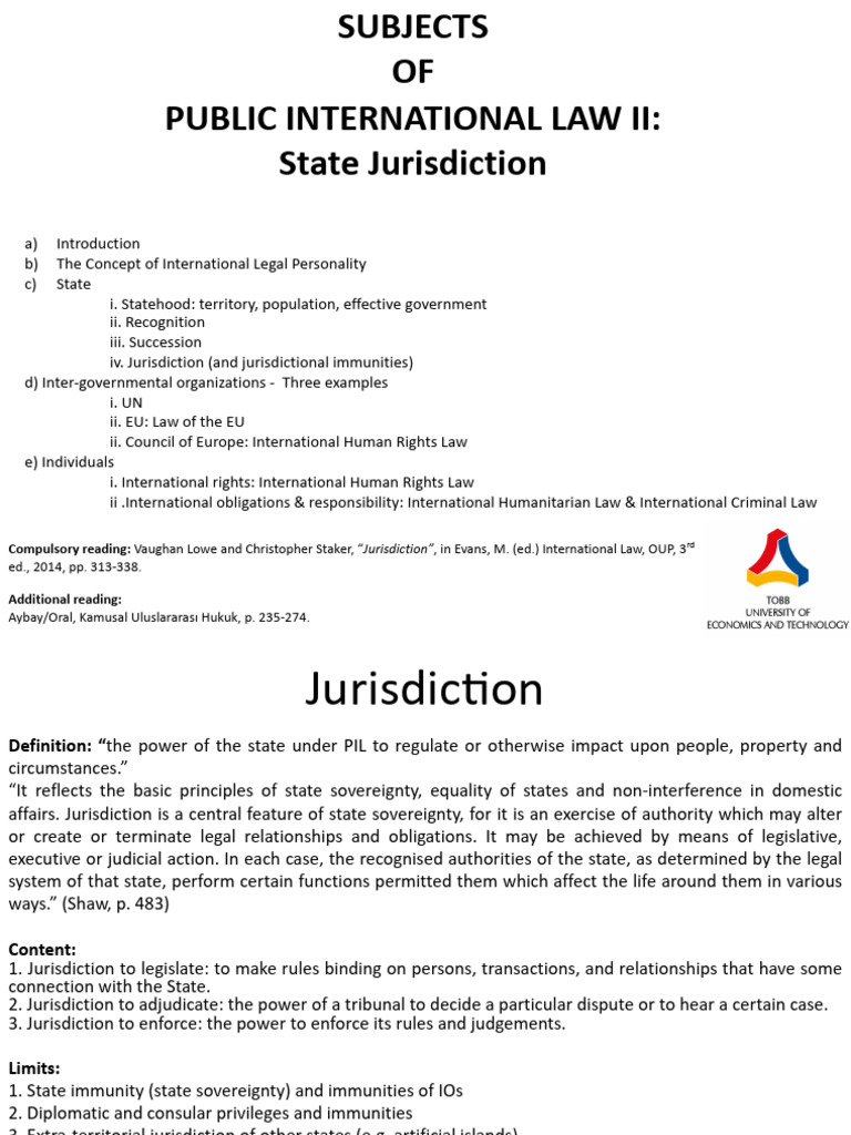5 Subjects of PIL I - State-Jurisdiction | PDF