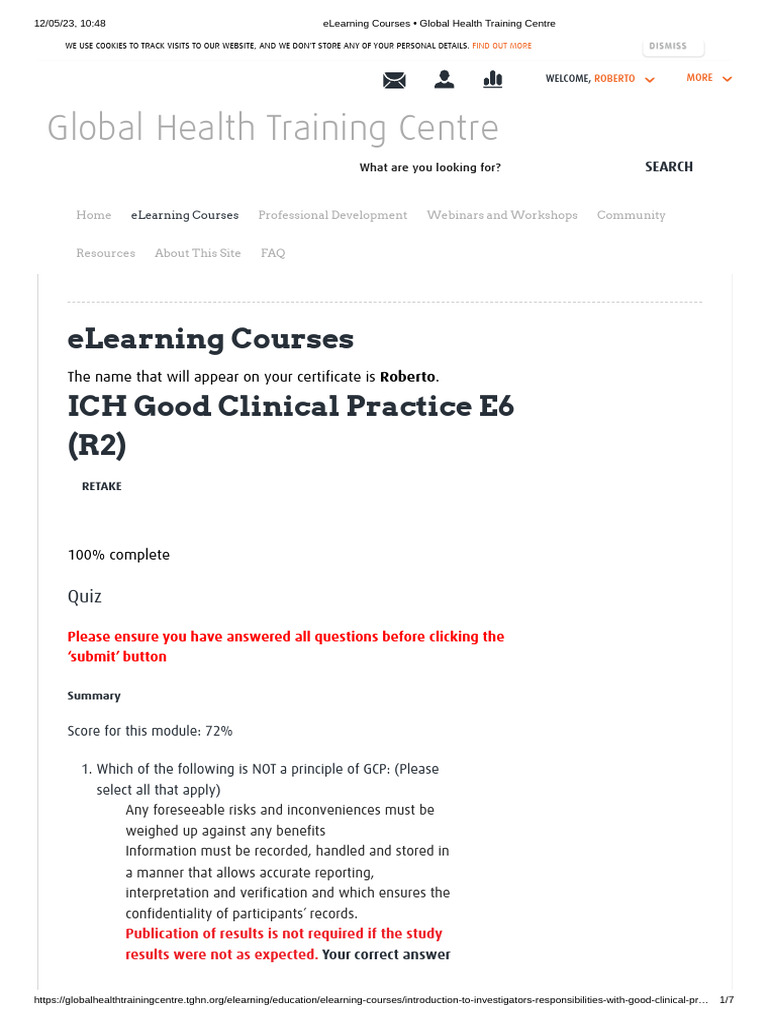 Elearning Courses - Global Health Training Centre | PDF | Institutional ...