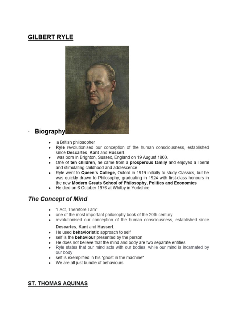 Gilbert Ryle | PDF