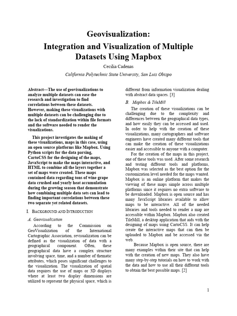 Geovisualization - Integration and Visualization of Multiple Datas | PDF
