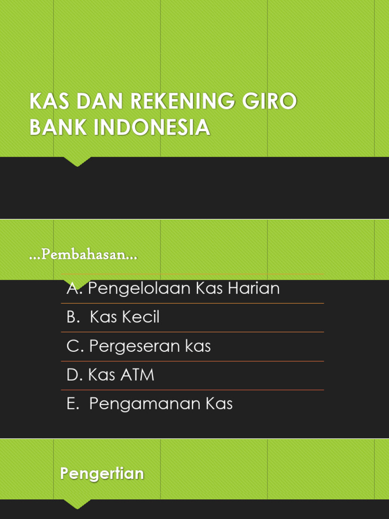 Pengelolaan Kas dan Rekening Giro Bank | PDF | Pengelolaan Keuangan & Uang