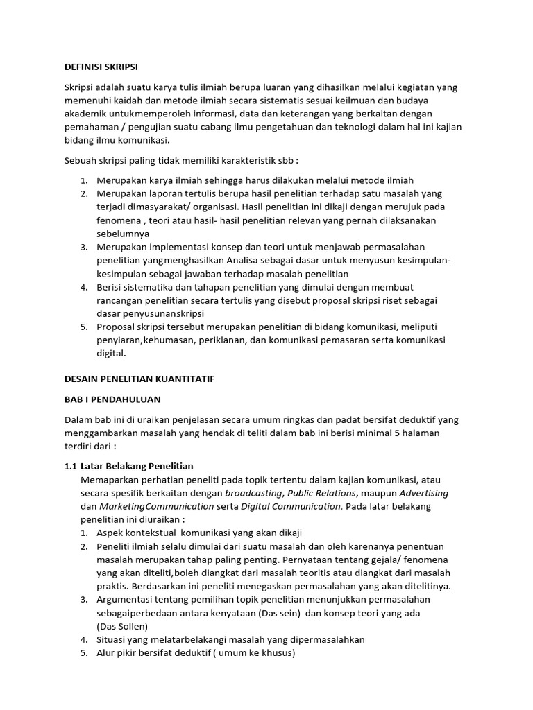 Sistematika Penulisan Skripsi | PDF