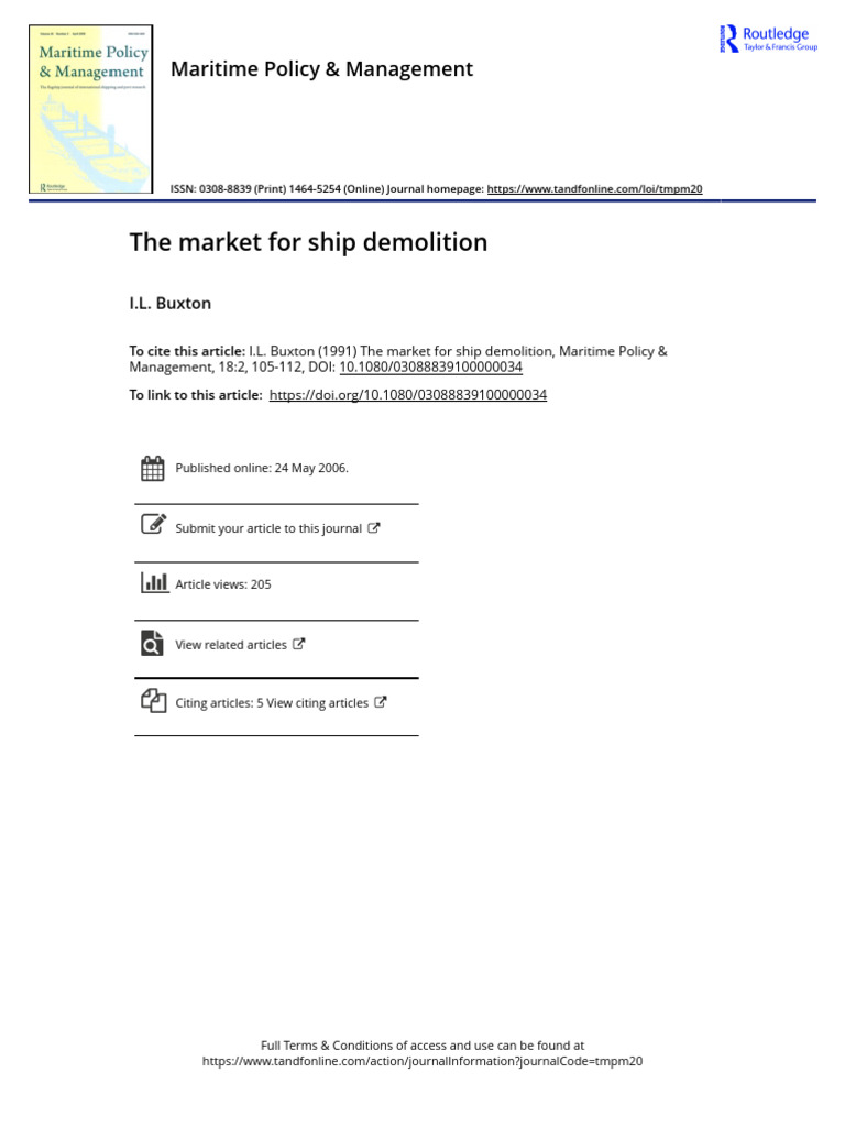 The Market For Ship Demolition | PDF | Oil Tanker | Ships