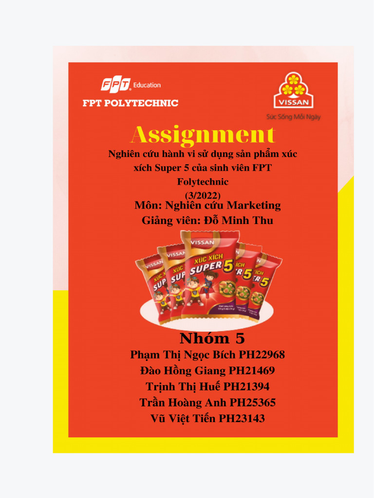 Assignment Nhom5 MAR2023 MA17307 HT FINAL | PDF