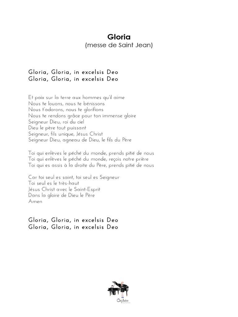 Gloria de la Messe de Saint Jean | PDF