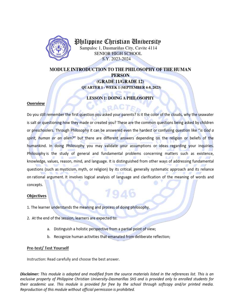 Ip 1STQ Module Week 1 | PDF | Reason | Knowledge