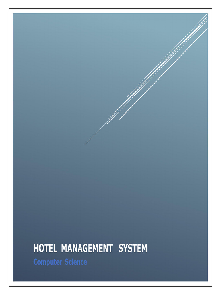 Hotelmanagement Organized | PDF | Computing | Computer Science